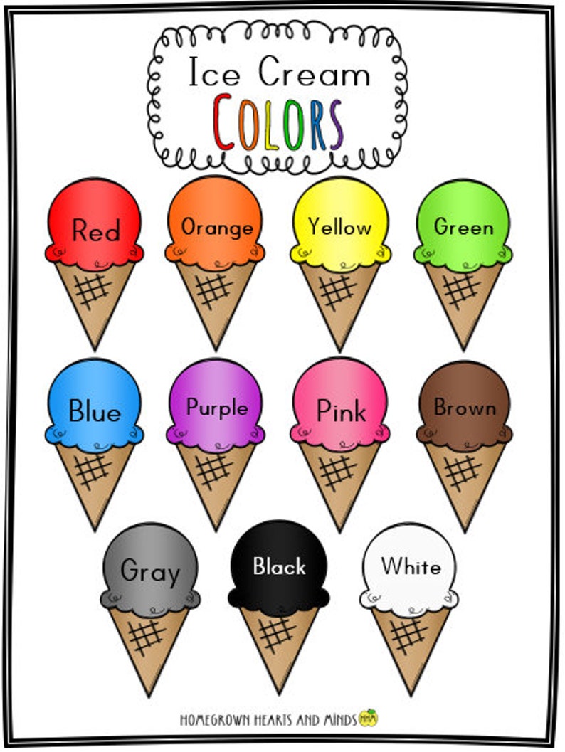 Ice Cream Colors Hands on Play - Etsy
