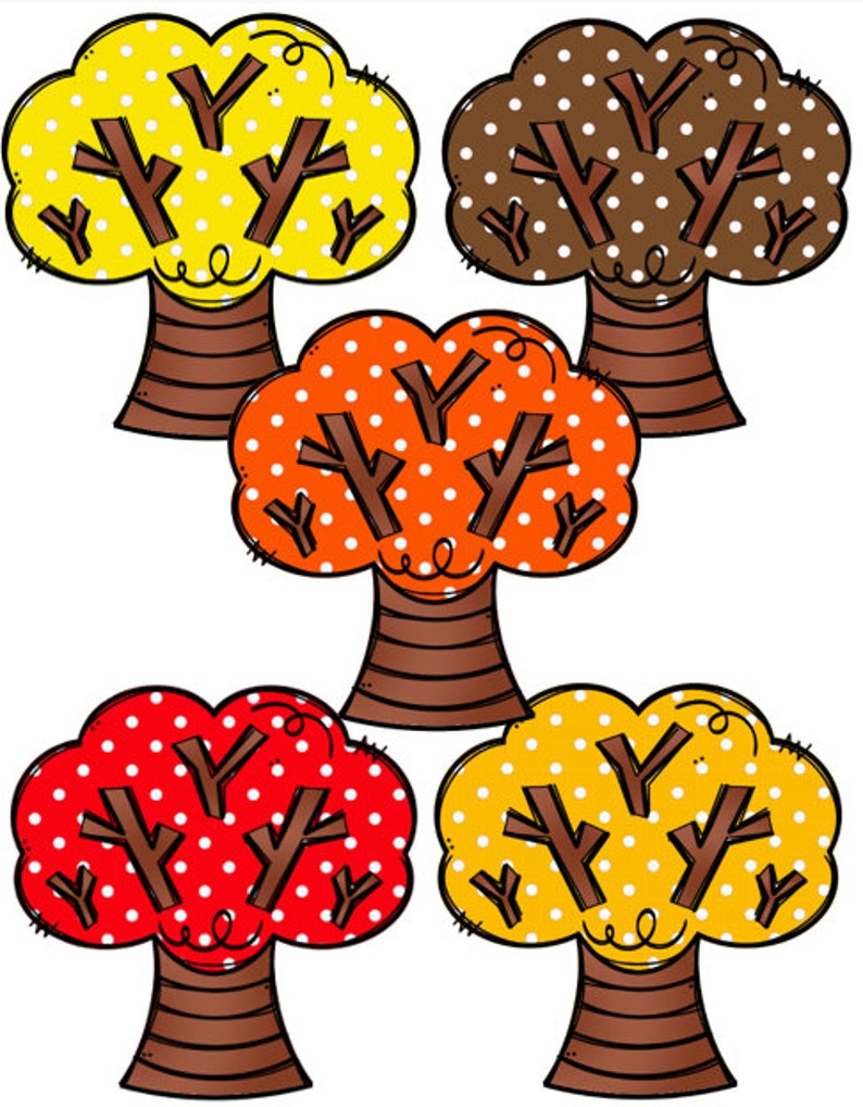 Fall Clipart leaves Trees Sunflowers Pumpkins Hay Acorn - Etsy