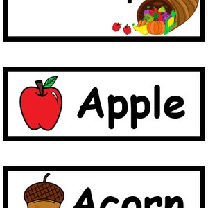 Fall Word Wall and Mini Posters - Etsy