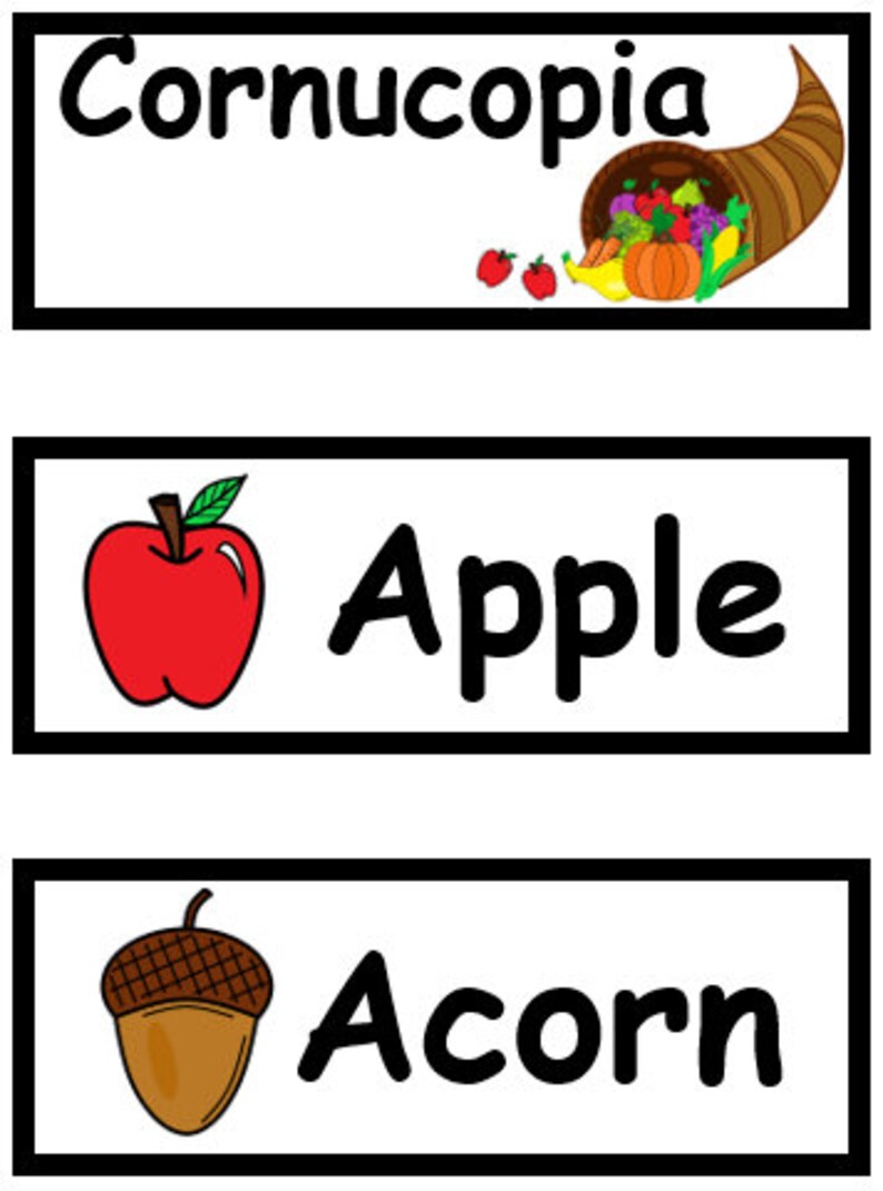 Fall Word Wall and Mini Posters - Etsy