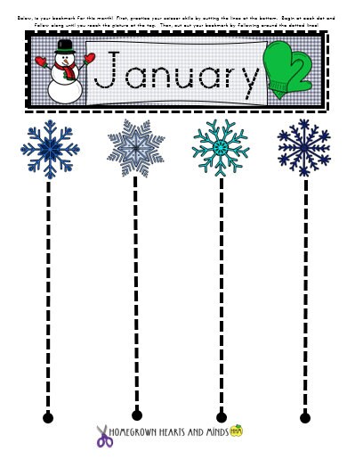 Months of the Year Scissor Practice Pages With Bookmarks - Etsy