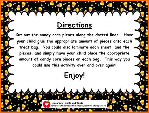 Trick or Treat Candy Corn Count 1-10 Cut and Paste - Etsy