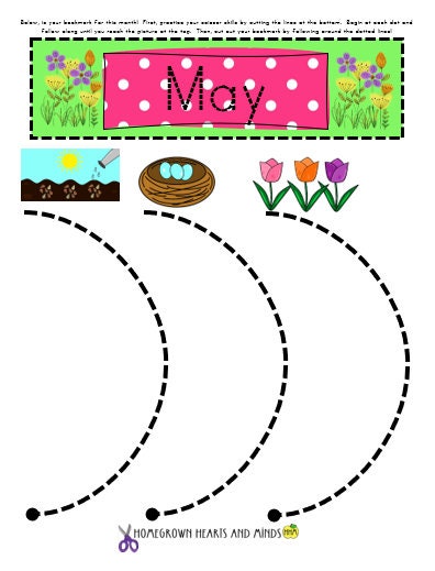 Months of the Year Scissor Practice Pages With Bookmarks - Etsy