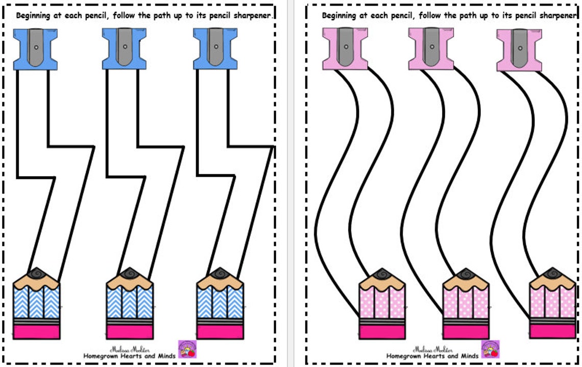 Sharpen the Pencil Path and Line Tracing - Etsy