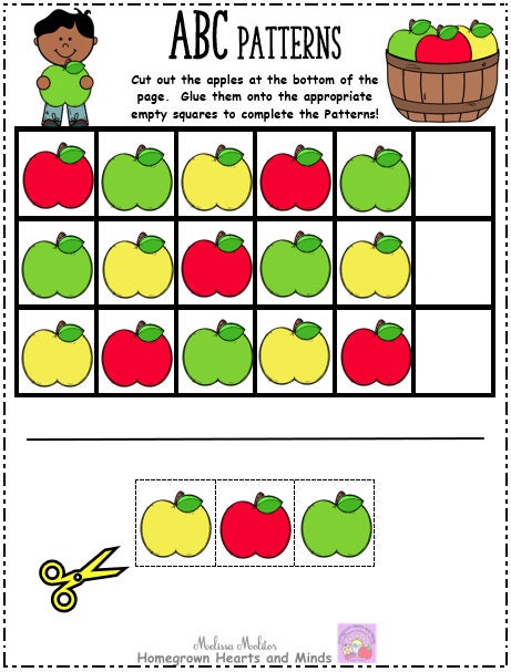 Apple Patterns Cut and Paste - Etsy