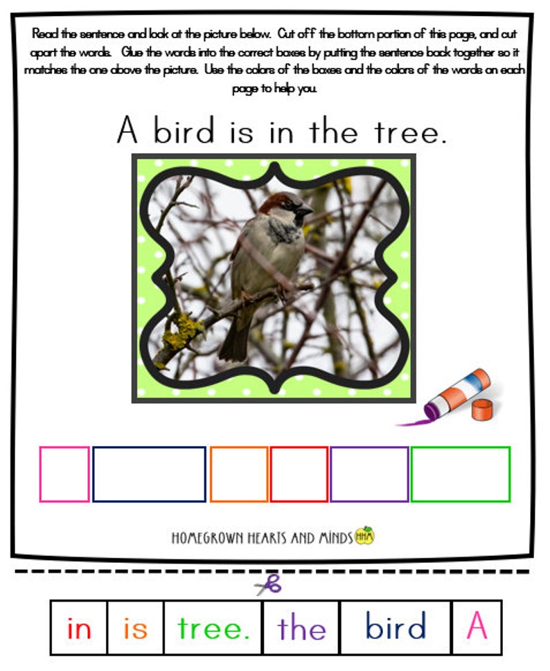 Put the Sentences Back Together cut and Paste - Etsy