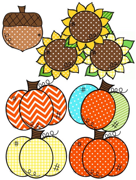 Fall Clipart (leaves, Trees, Sunflowers, Pumpkins, Hay, Acorn) - Etsy