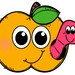 Apple and Worm Friends Clipart - Etsy