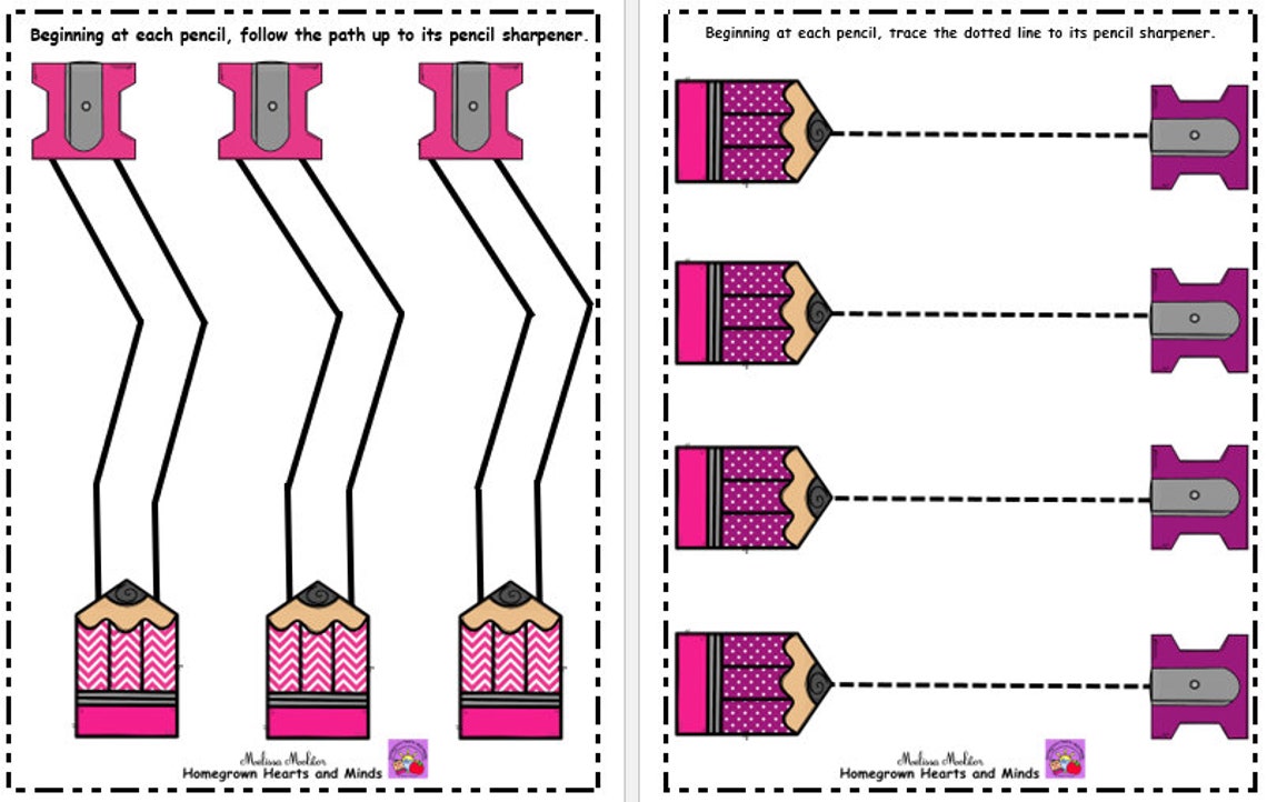 Sharpen the Pencil Path and Line Tracing - Etsy
