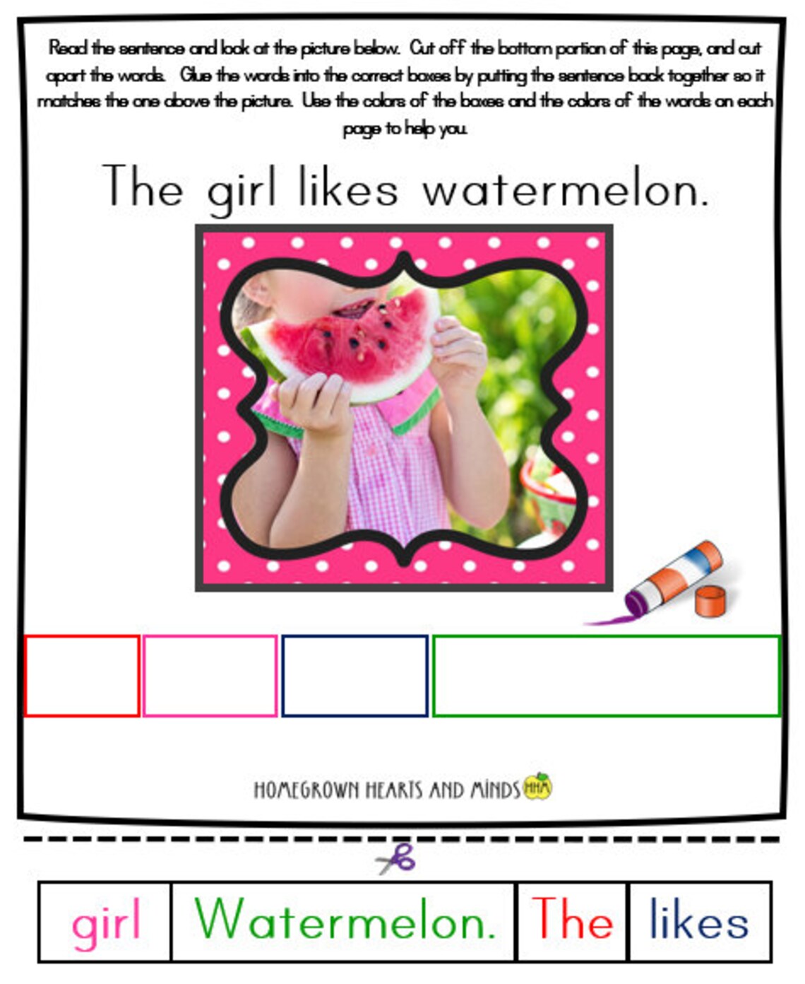 Put the Sentences Back Together cut and Paste | Etsy