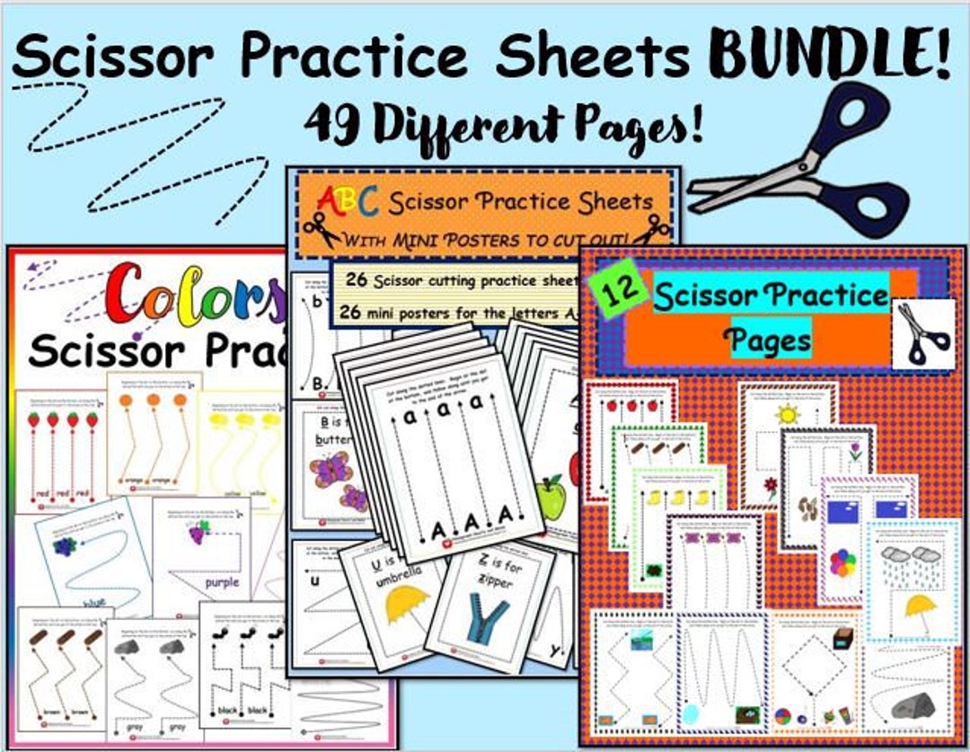 Scissor Practice Pages BUNDLE - Etsy