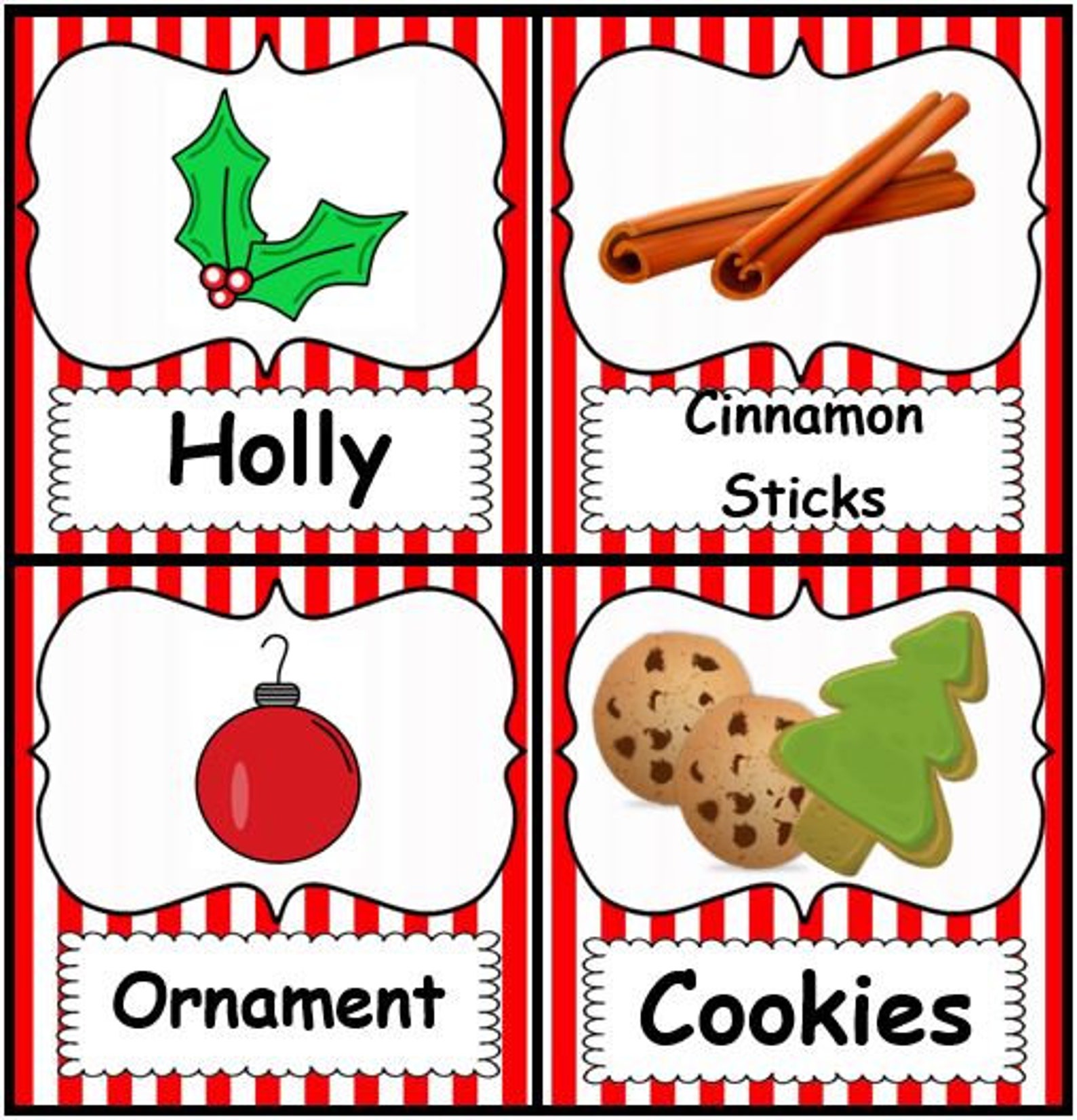 Christmas and Winter Flashcards - Etsy