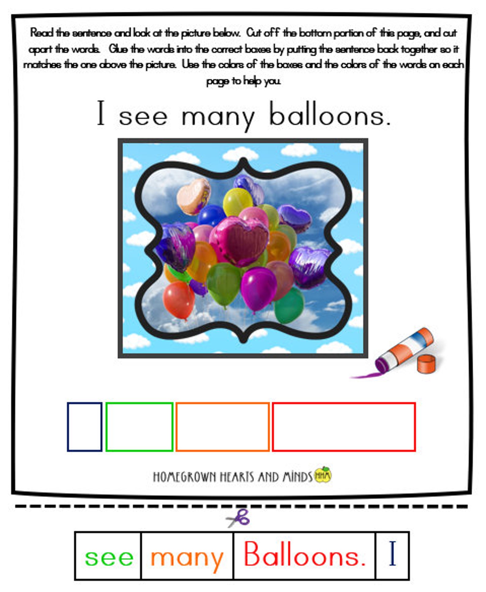 Put the Sentences Back Together (cut and Paste) - Etsy