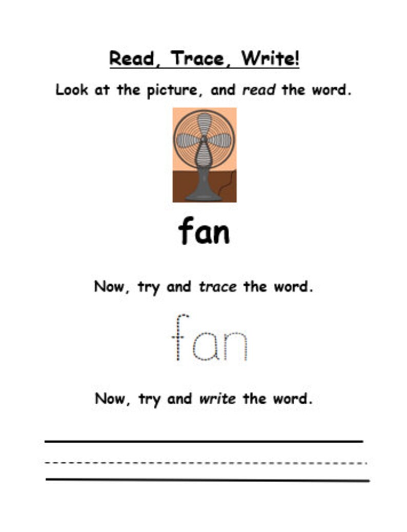 My Read, Trace, Write Packet! - Etsy