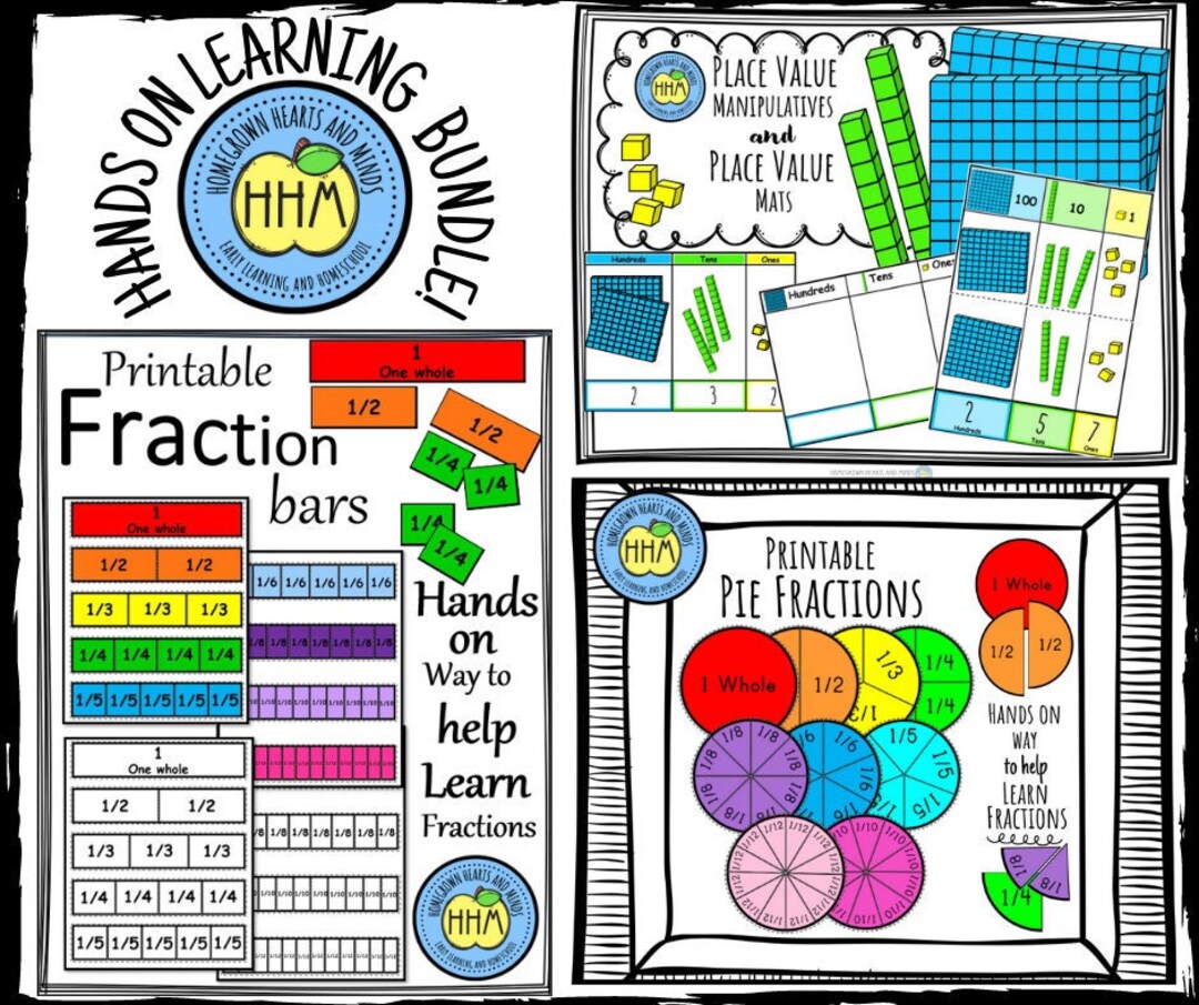 Hands on Learning BUNDLE ~ Fractions and Place Value - Etsy