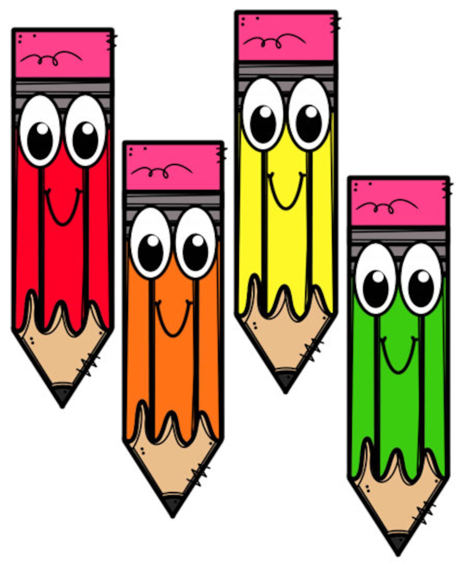 Notebooks and Pencil Friends Clipart! - Etsy