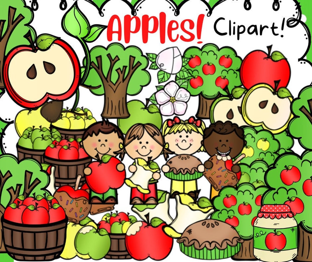Apples Clipart - Etsy