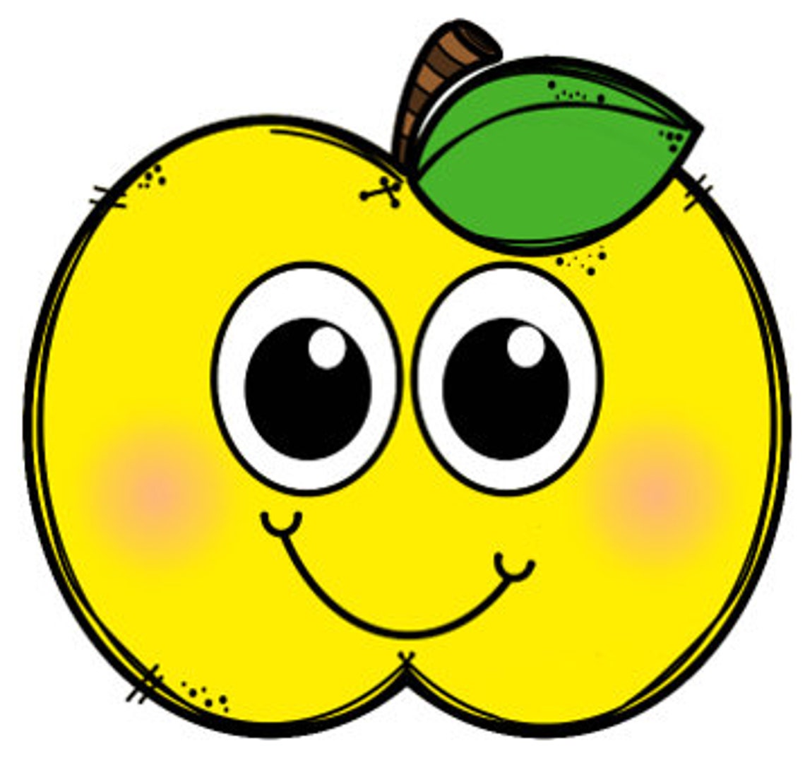 Apple and Worm Friends Clipart - Etsy