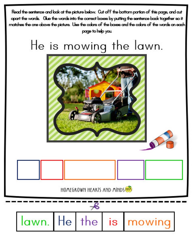 Put the Sentences Back Together (cut and Paste) - Etsy