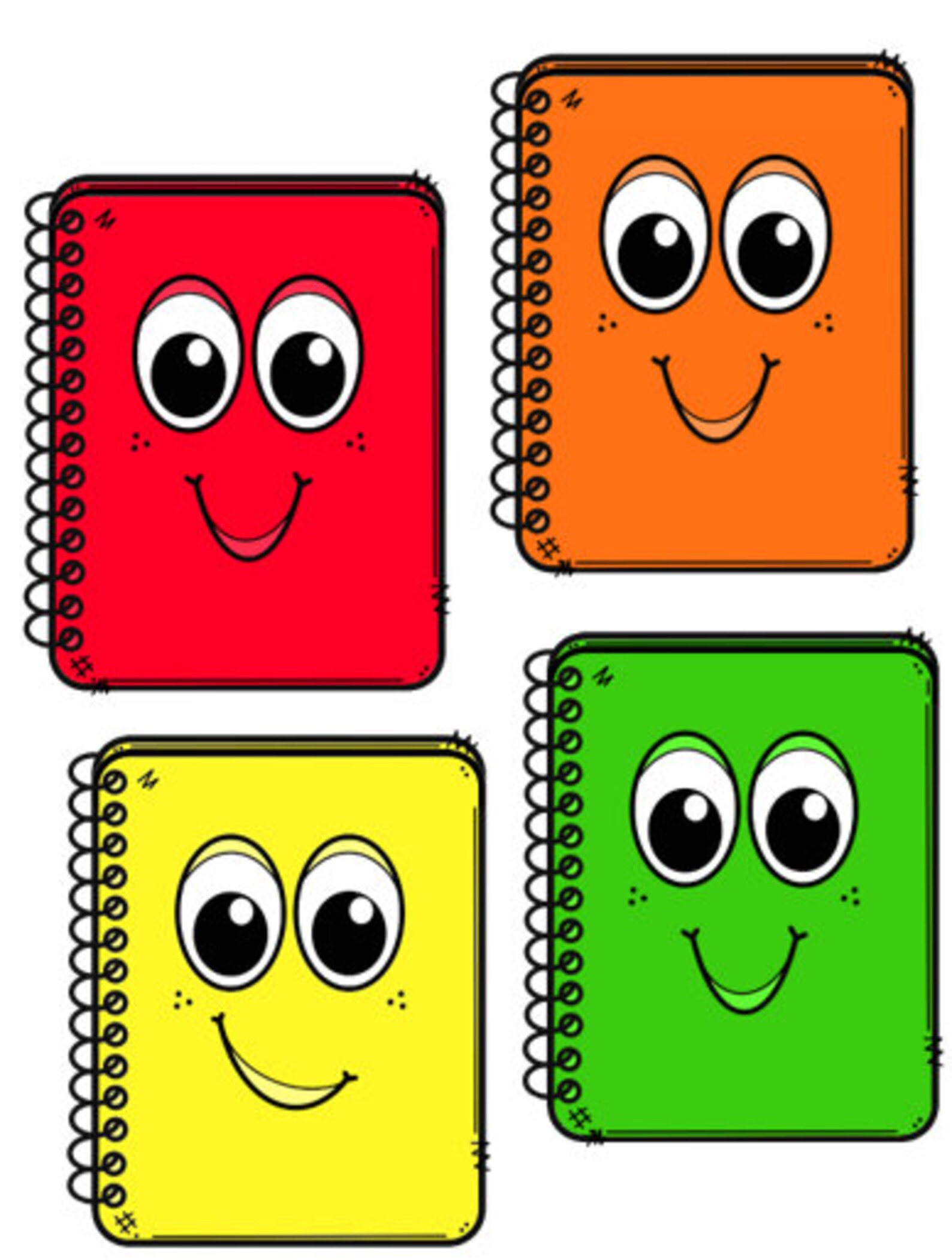 Notebooks and Pencil Friends Clipart! - Etsy