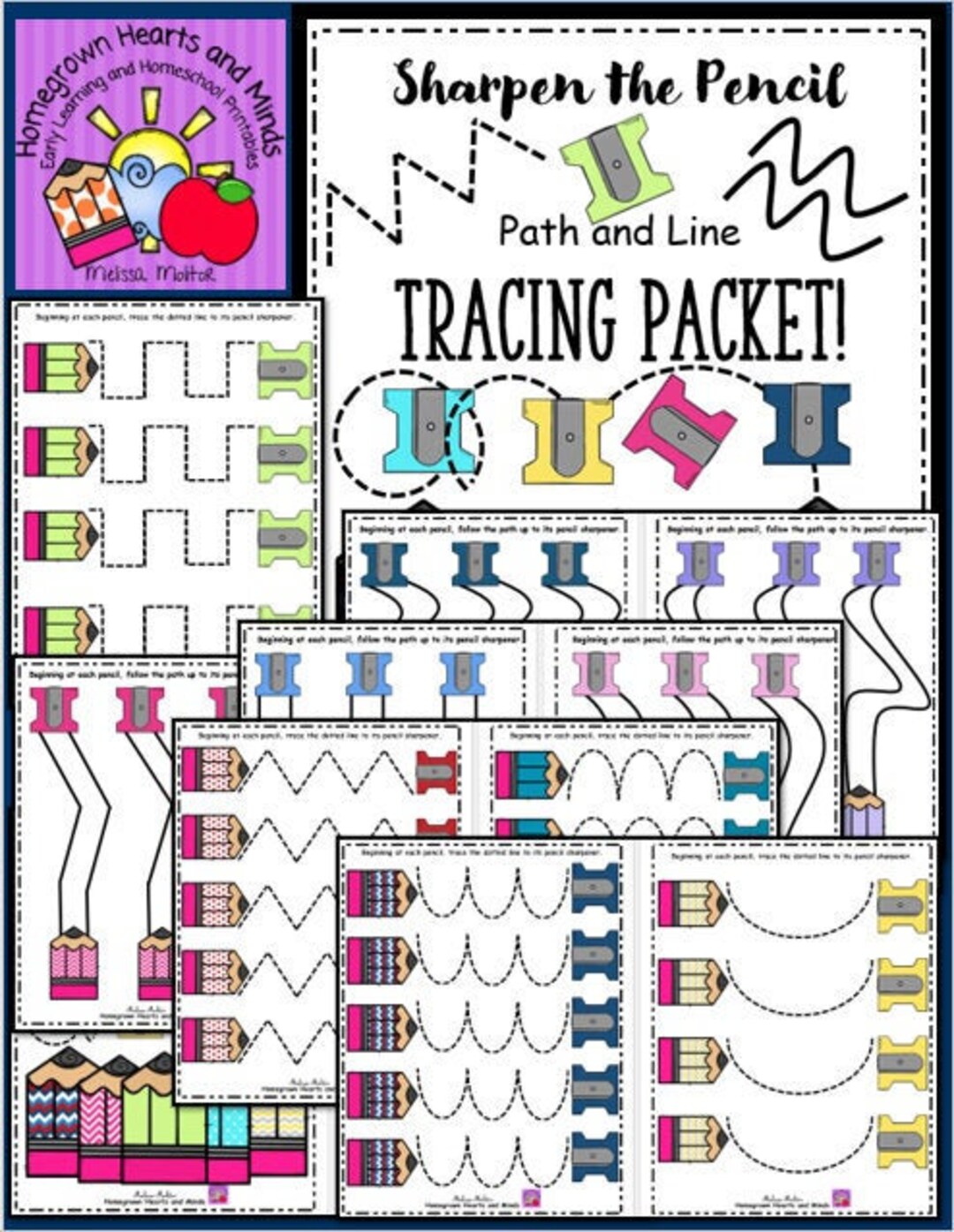 Sharpen the Pencil Path and Line Tracing - Etsy