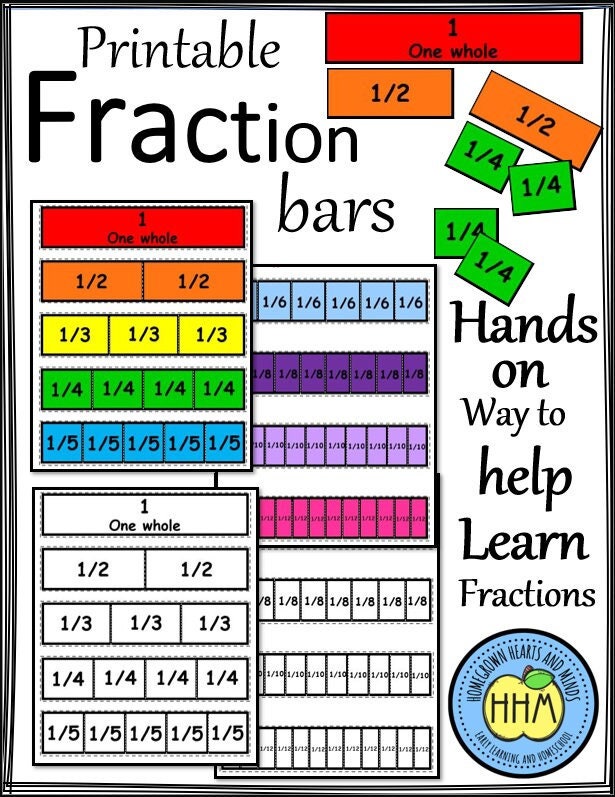 Clipart Fraction Strips Printables