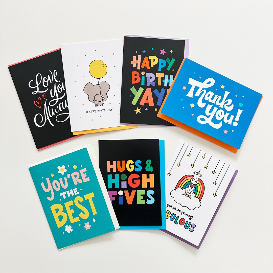 Greeting Card Bundle – Cute Colorful Cards for Every Occasion, Hand ...