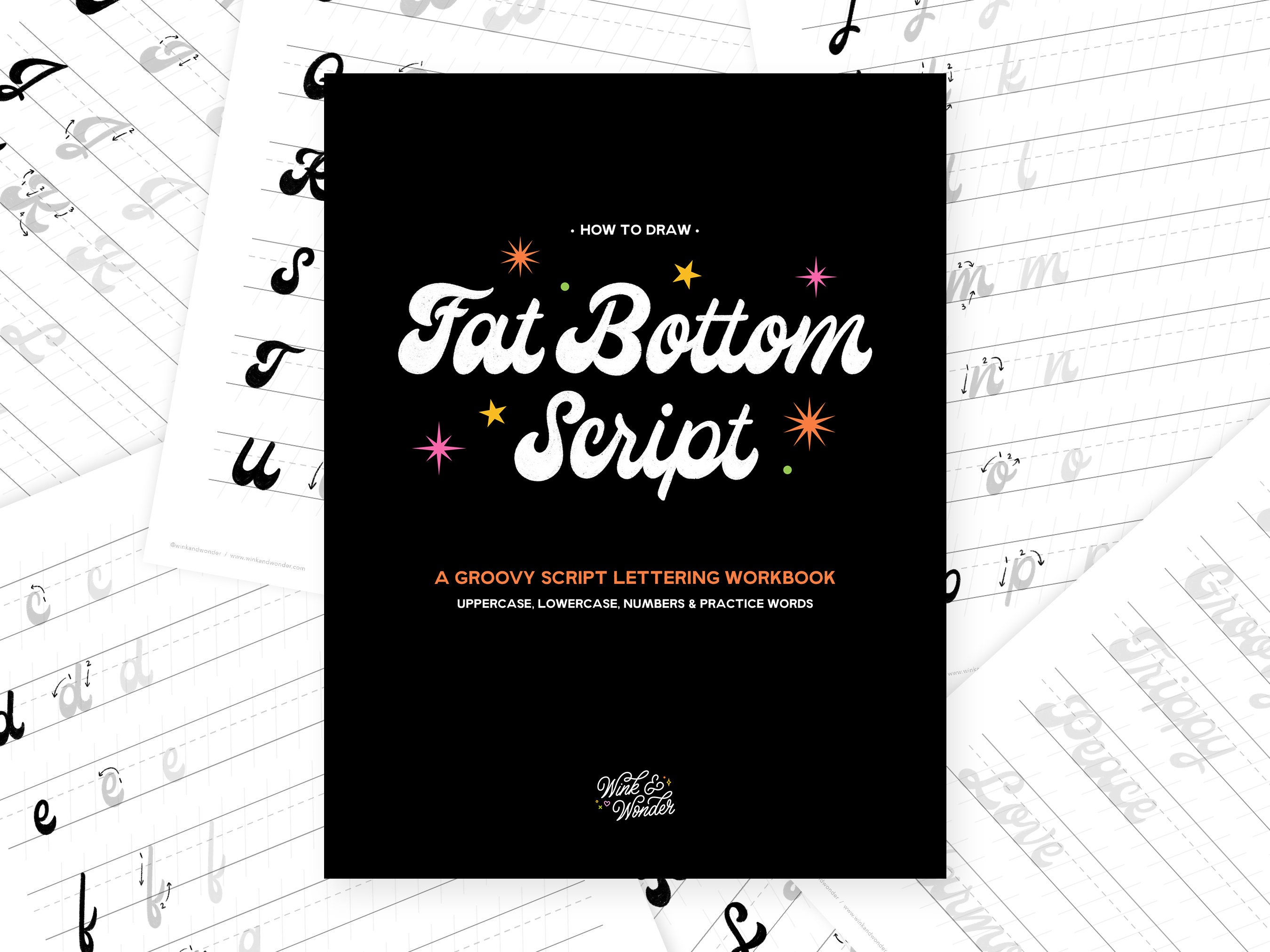 Fat Bottom Script Lettering Workbook DIGITAL DOWNLOAD hand Lettering ...