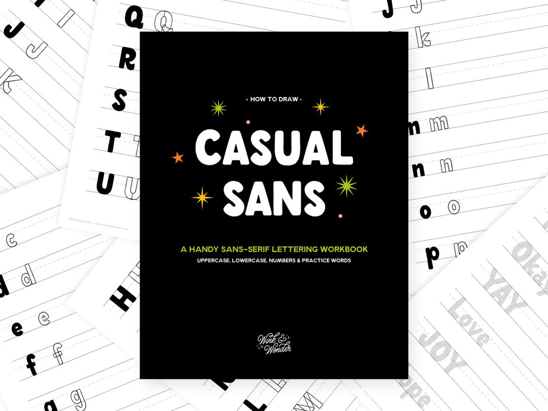 Casual Sans Lettering Workbook DIGITAL DOWNLOAD – hand Lettering Guide ...