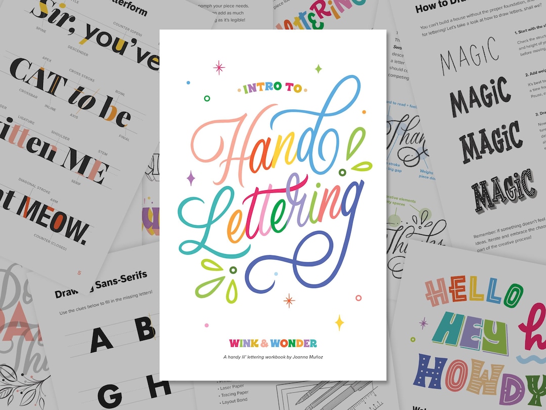 Intro to Hand Lettering Workbook DIGITAL DOWNLOAD – hand Lettering ...