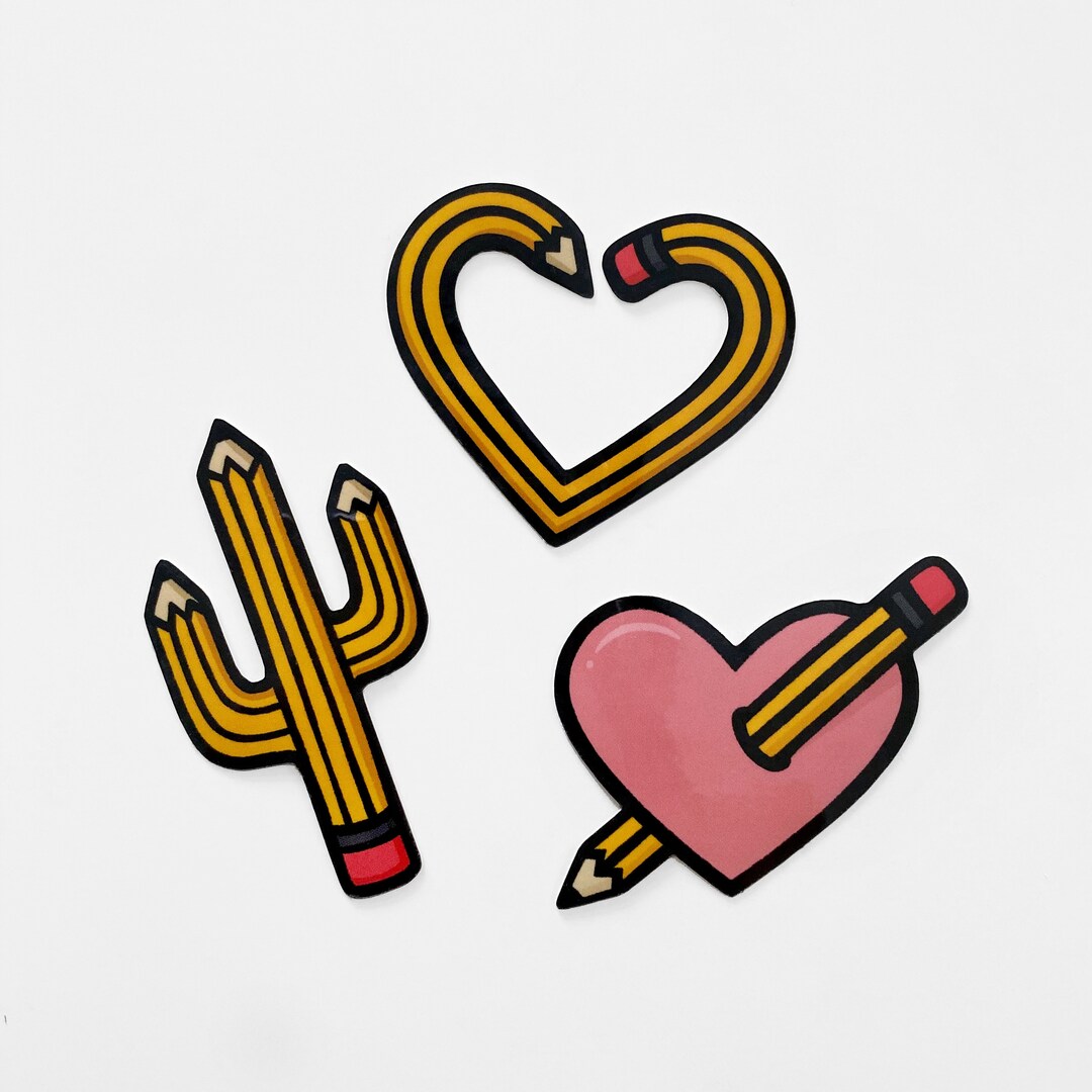 Analog Always Vinyl Sticker Set for Teacher, Pencil Stickers for Artist ...