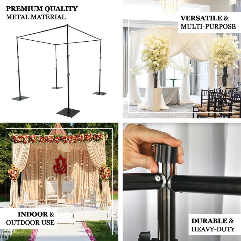 10ft 4 Post DIY Photography Backdrop Stand, Wedding Arch Canopy Tent ...