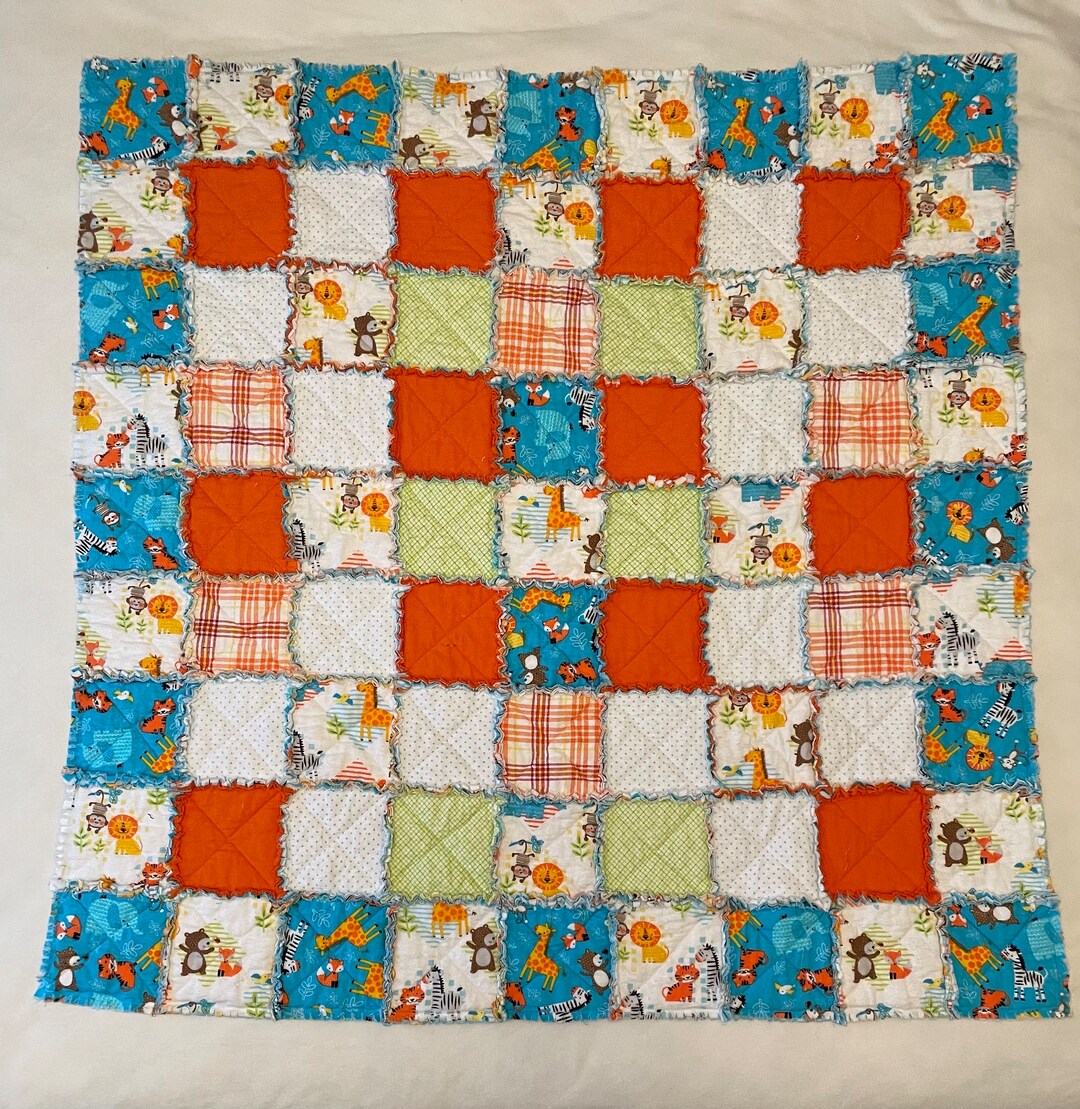 Baby Quilt / Rag Quilt / Zoo Animals / Nursery / Baby Shower Gift - Etsy