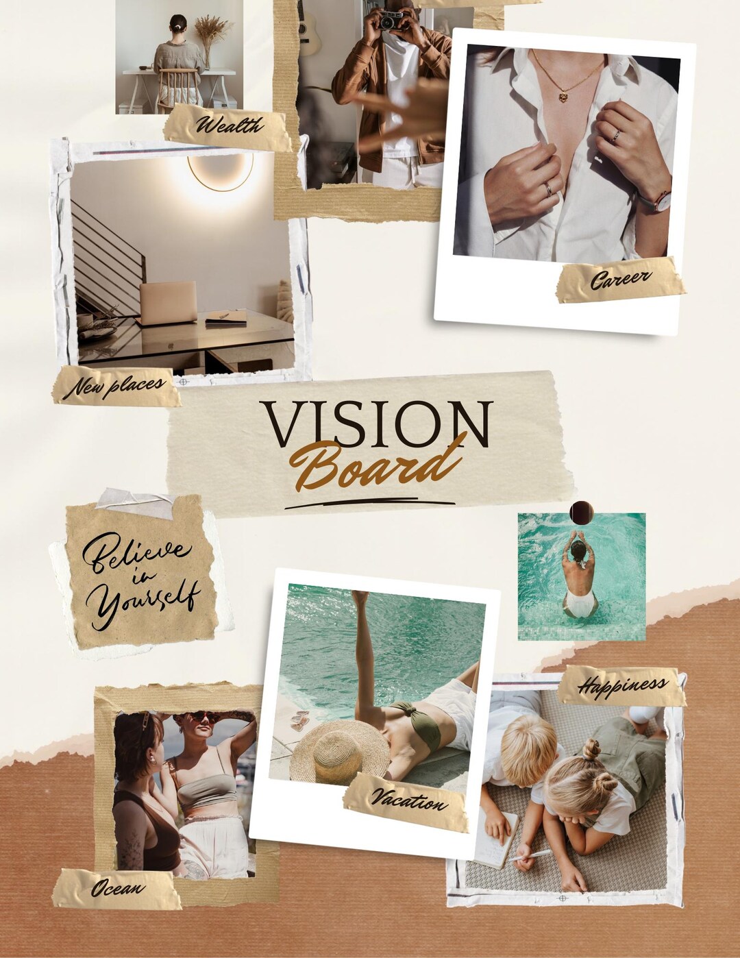 Vision Board Planner for Goal Setting, Inspiration Organiser, Dream ...