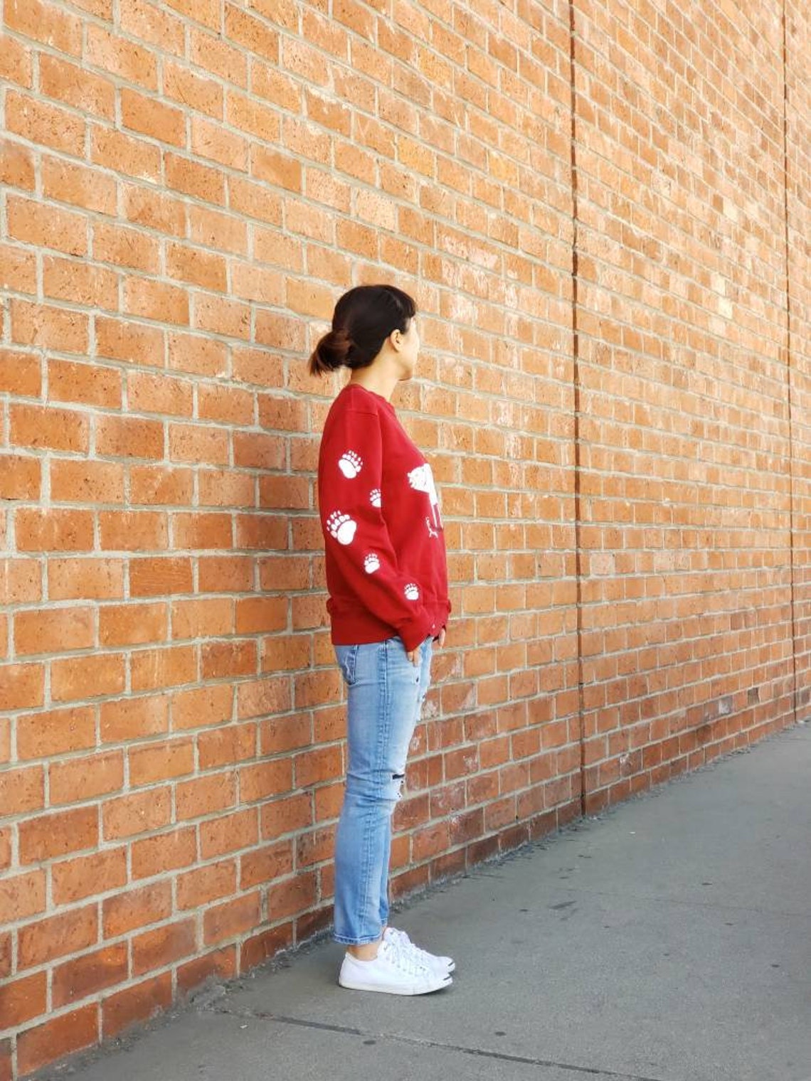 Polar Bear Sweatshirts Red Polar Bear Printed All Over on - Etsy