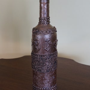 Bronze Metallic Altered Wine Bottle - Etsy