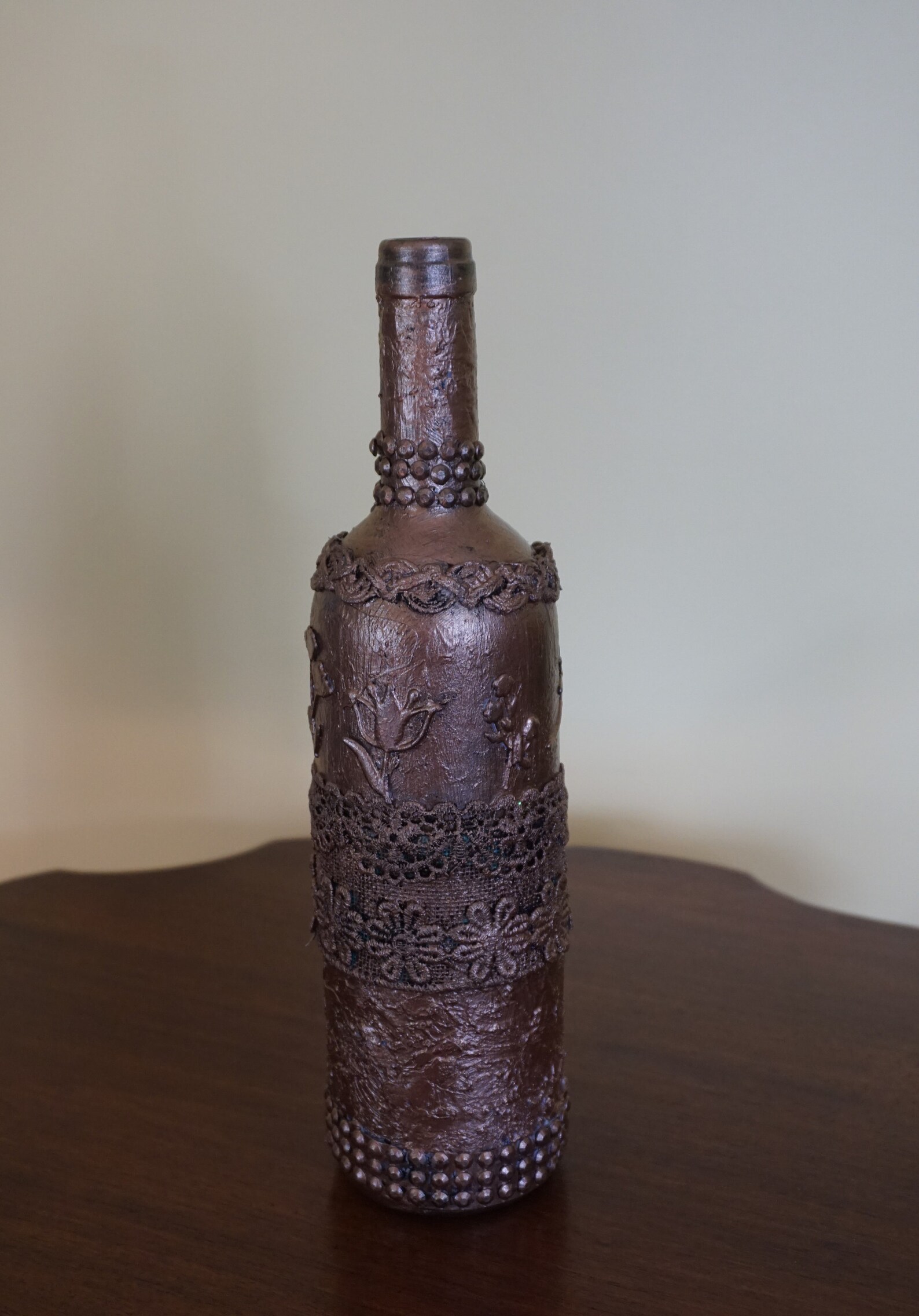 Bronze Metallic Altered Wine Bottle - Etsy