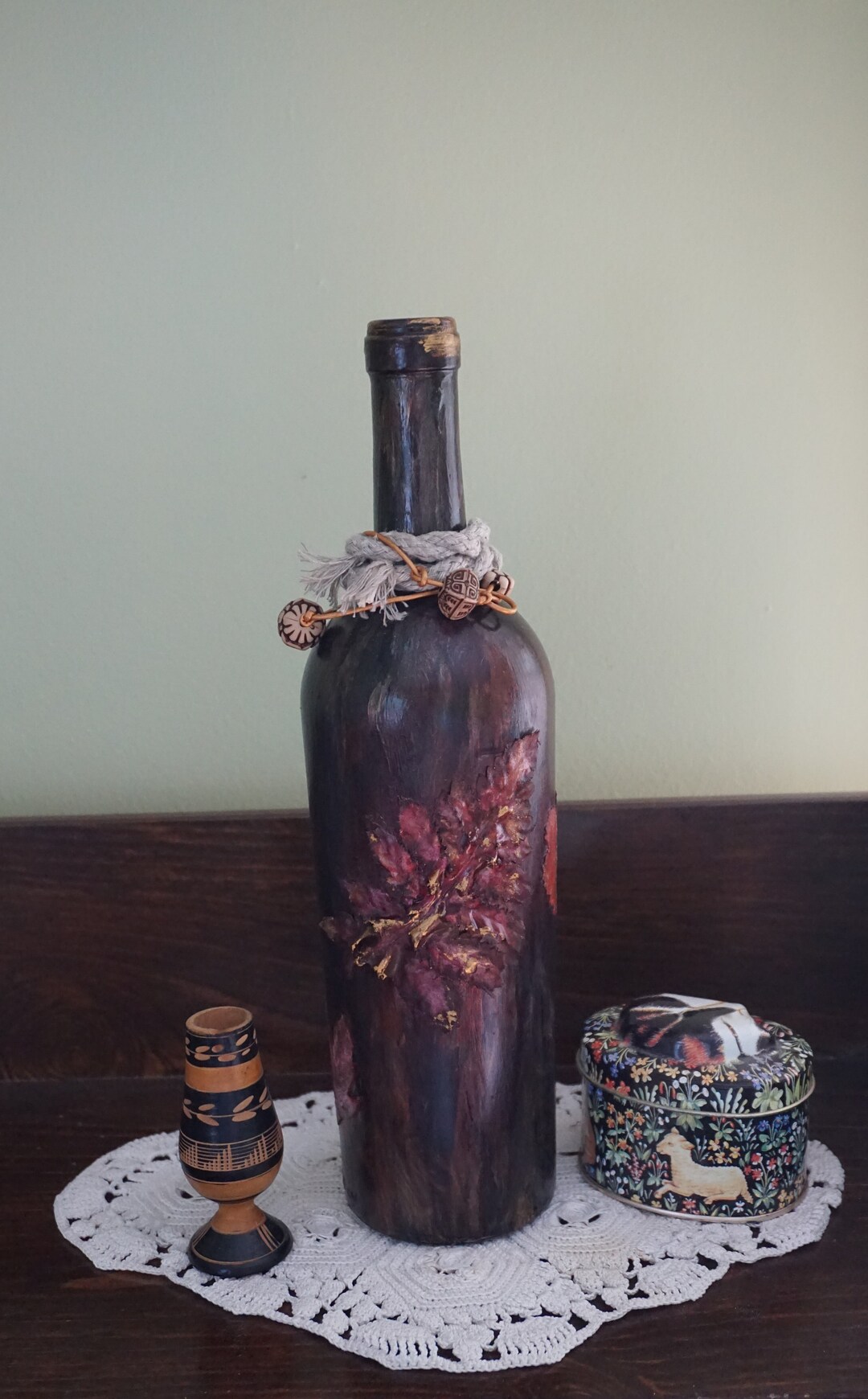 Rustic Bottle-altered Wine Bottle-decorated Bottle-bottle With - Etsy