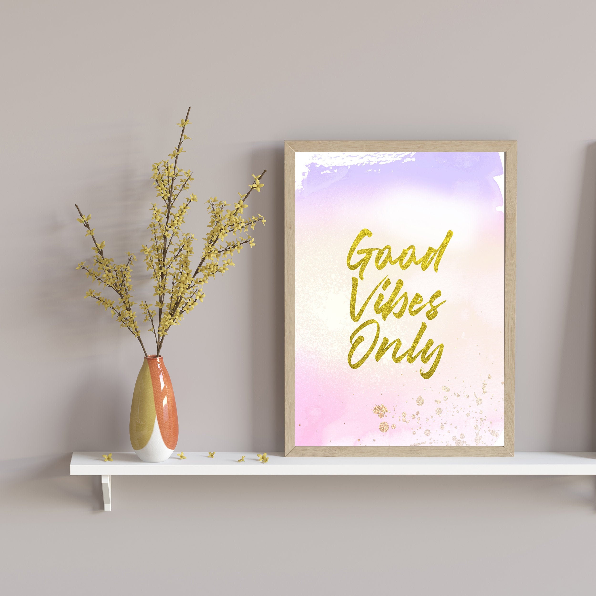 WALL DECOR - Good Vibes Only Wall Art for Home Office, Printable Sign ...