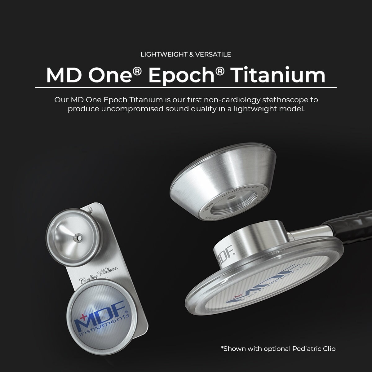 Adult MDF MD One Epoch Lightweight Titanium Stethoscope Free-Parts-for ...