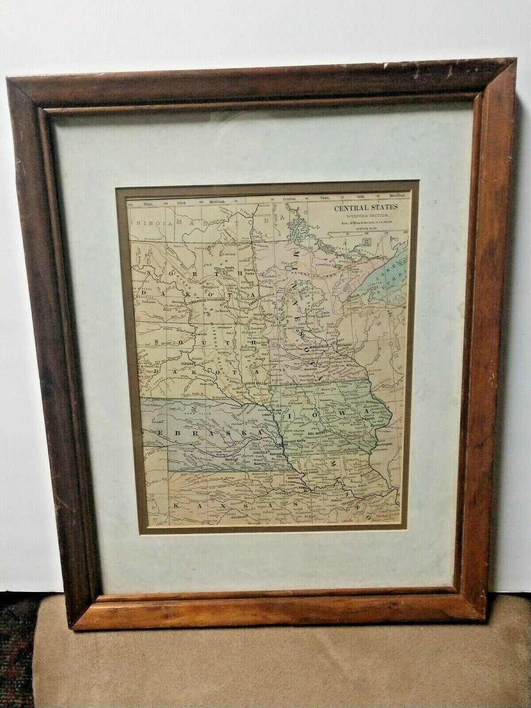 Vintage 1887 Map of the Central States - Etsy