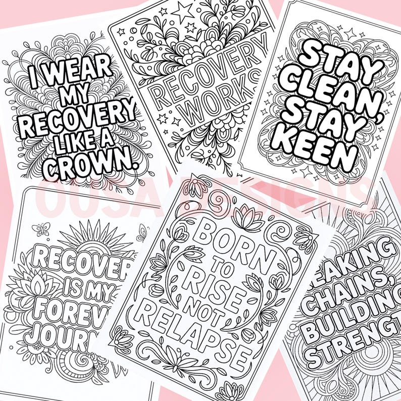 Recovery Coloring Pages V2 : 26 Motivational Recovery and Sobriety ...