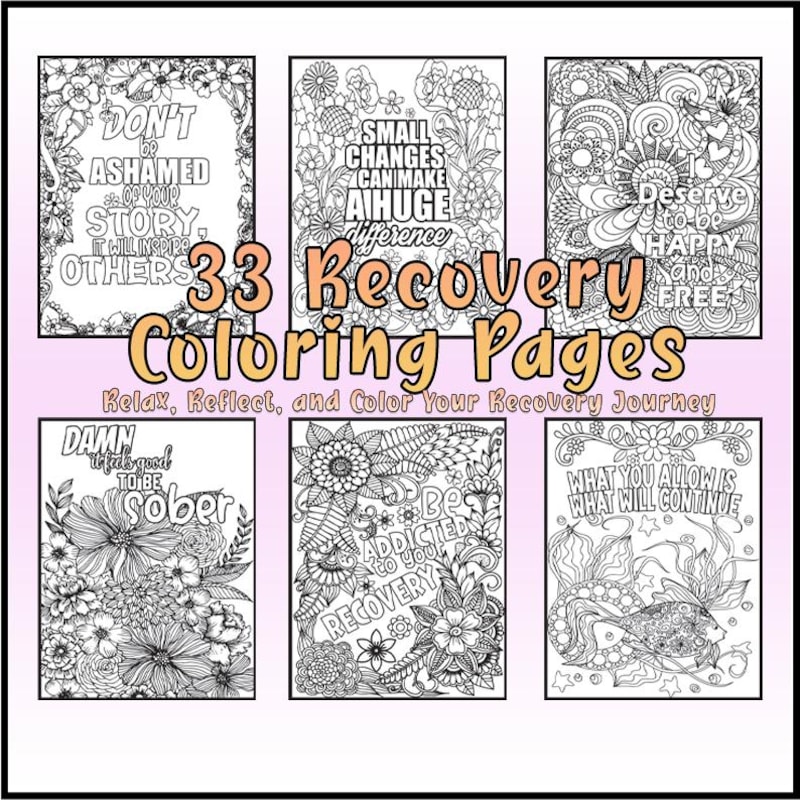 Recovery Coloring Pages - Etsy