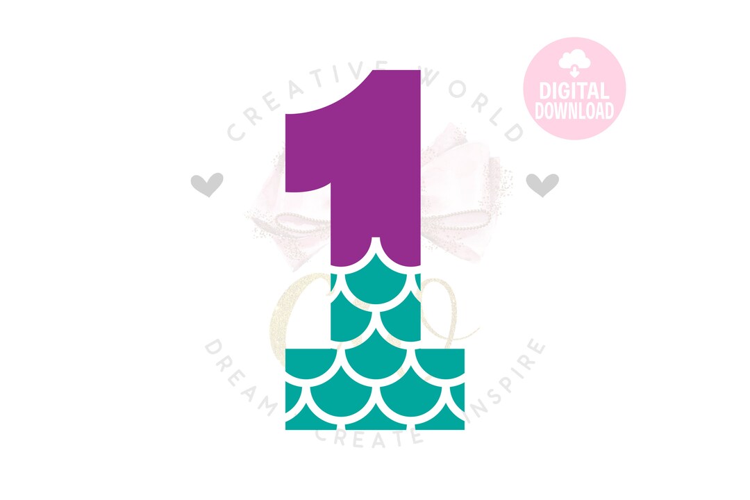 1st Birthday Mermaid SVG Mermaid SVG Mermaid Birthday SVG - Etsy