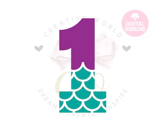1st Birthday Mermaid SVG Mermaid SVG Mermaid Birthday SVG - Etsy