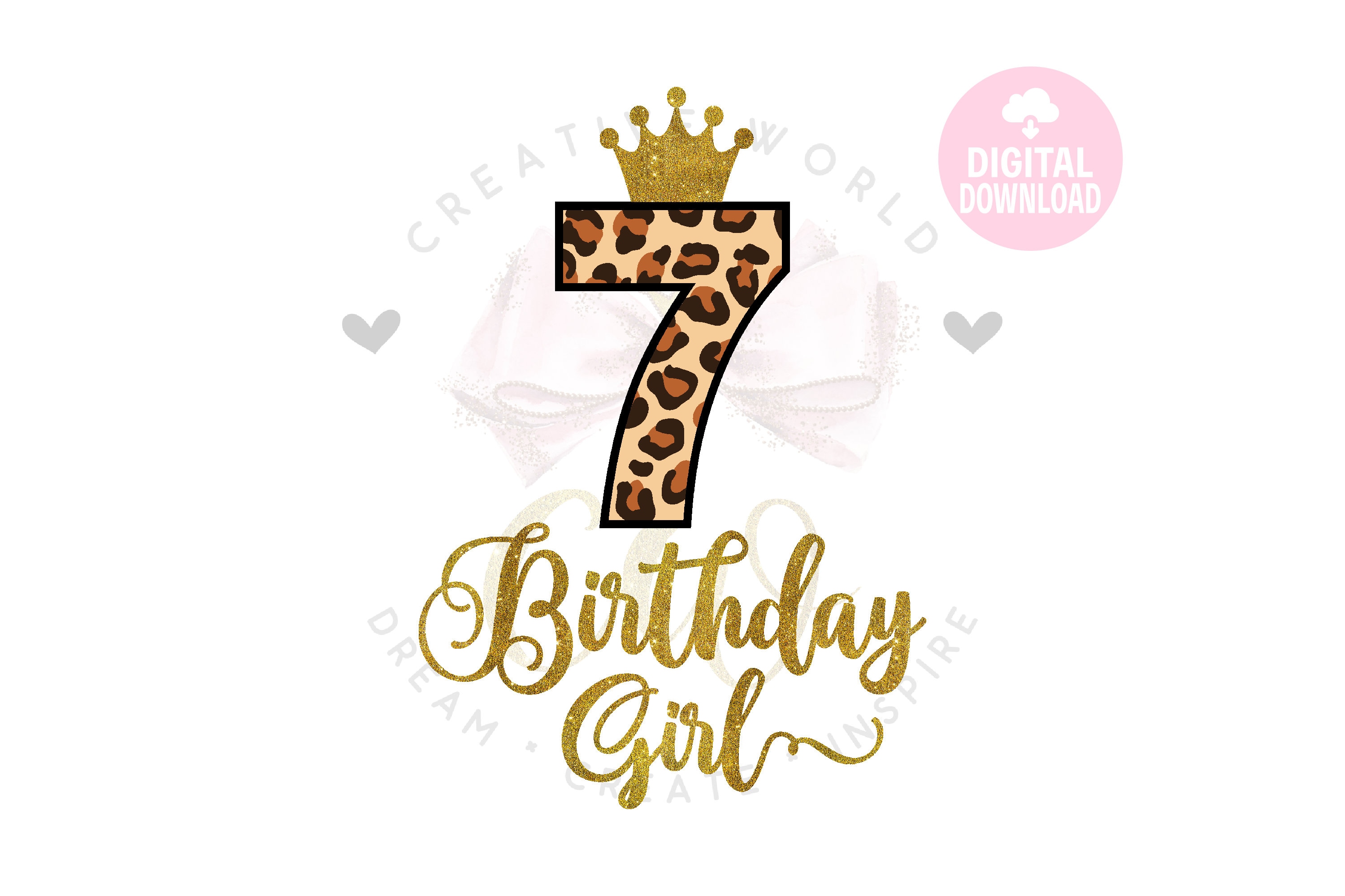 My 7th Birthday My 7th Birthday Svg Leopard Birthday - Etsy