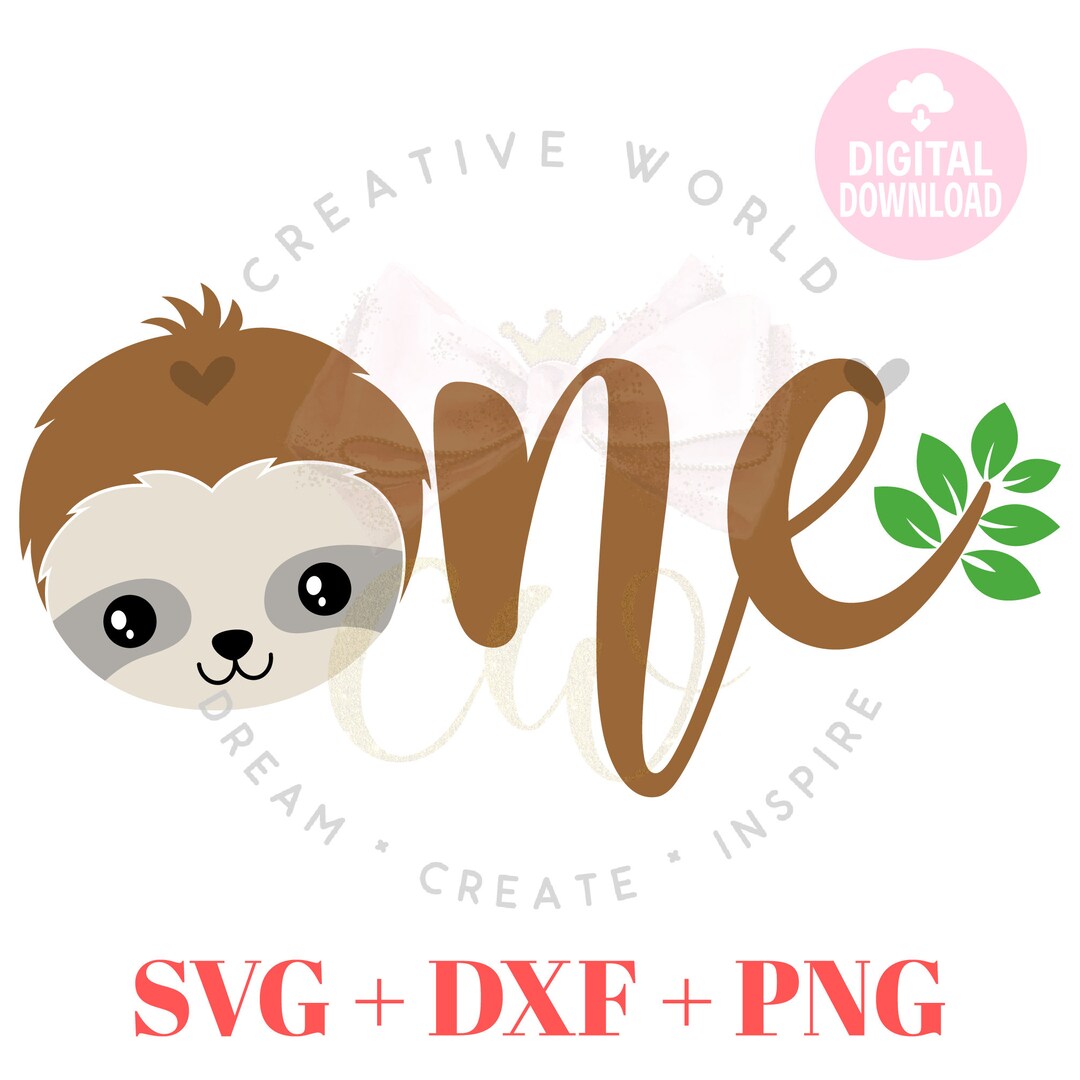 Sloth One Birthday Svg | Sloth One Svg | Sloth One | 1st Birthday ...