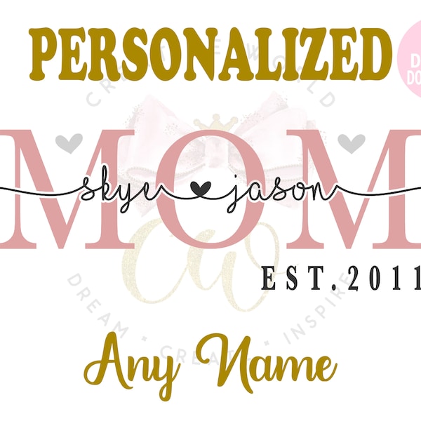 Mom Est Svg - Etsy