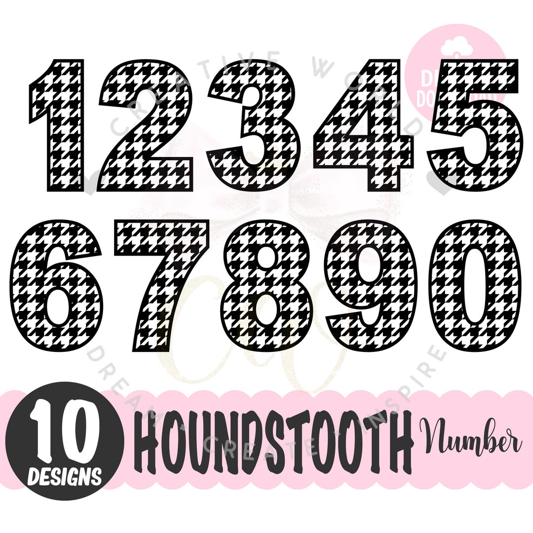 Houndstooth Number Svg | Pattern Number | Houndstooth Number 0-9 Svg ...
