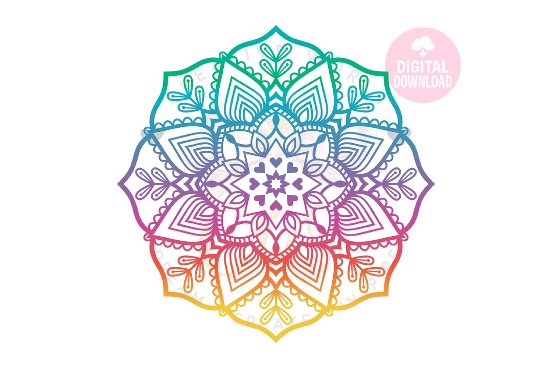 Mandala SVG Ombre Svg Boho SVG Instant Download - Etsy